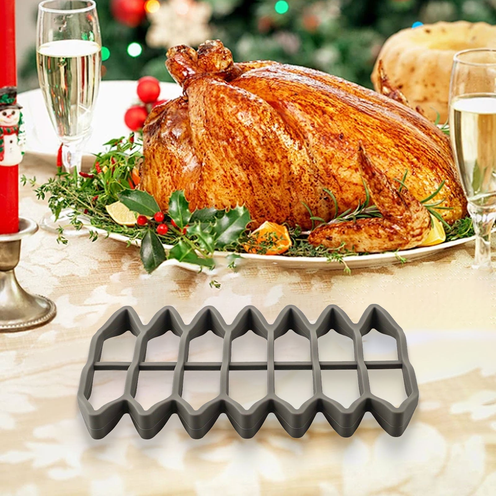 Silicone Roasting Racks Easy-Clean Cooling Rack For Cooking Baking Gray ...