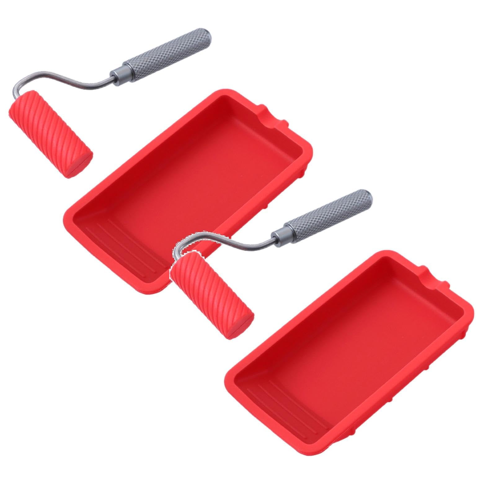 Silicone Roller with Silicone Tray, Thickened Plastic Paint Tray ...