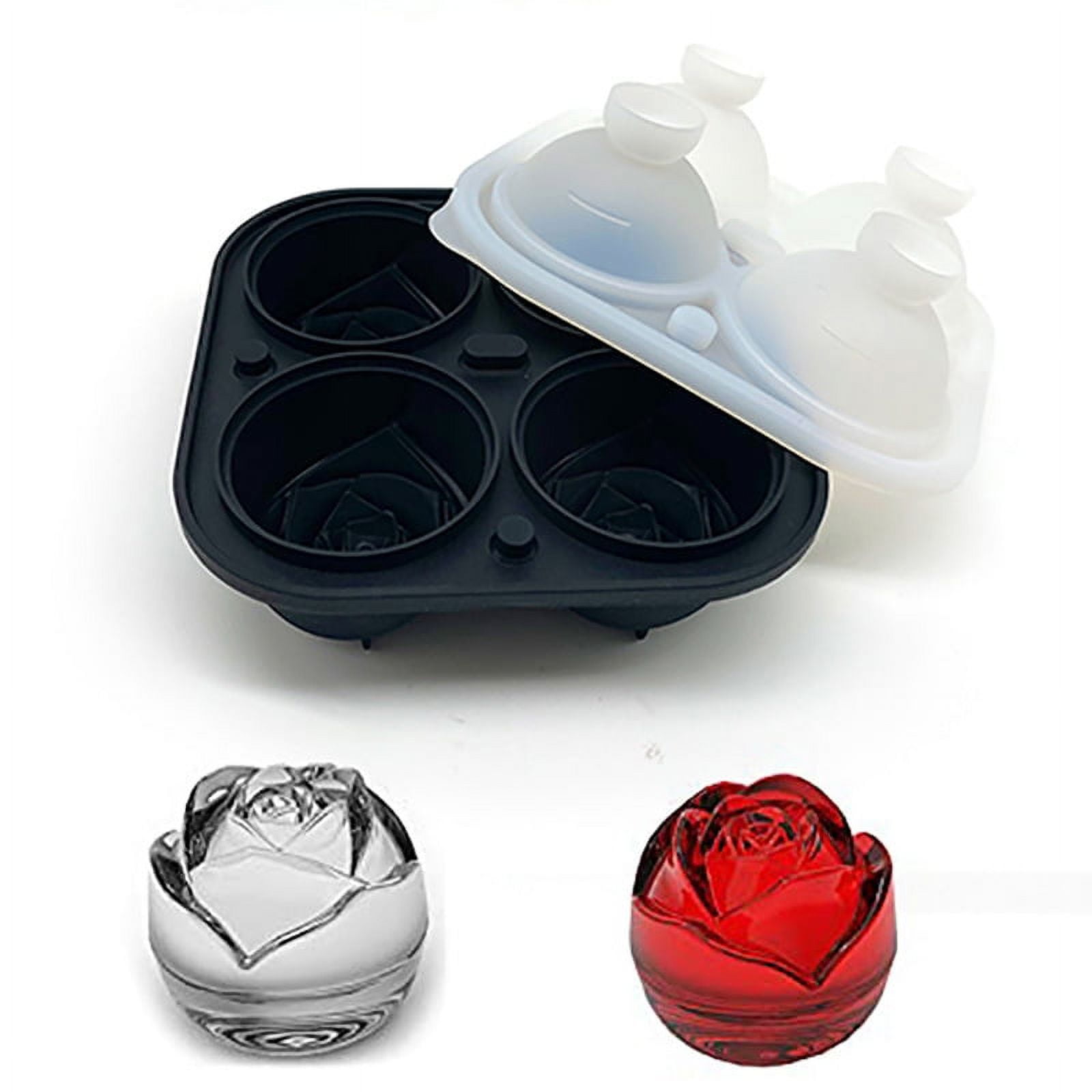 Silicone Rose Ice Cube Tray, Easy Release Large Novelty Ice Ball ...