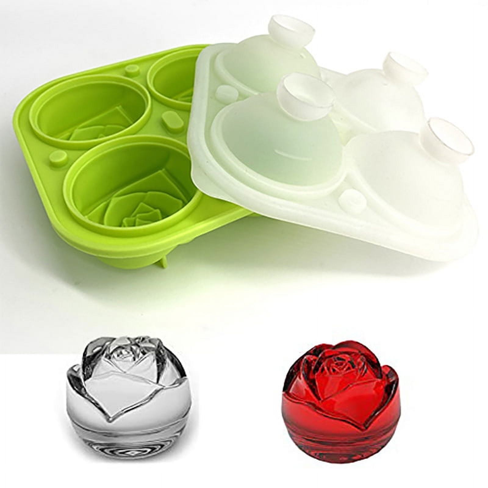 Silicone Rose Ice Cube Tray, Easy Release Large Novelty Ice Ball ...