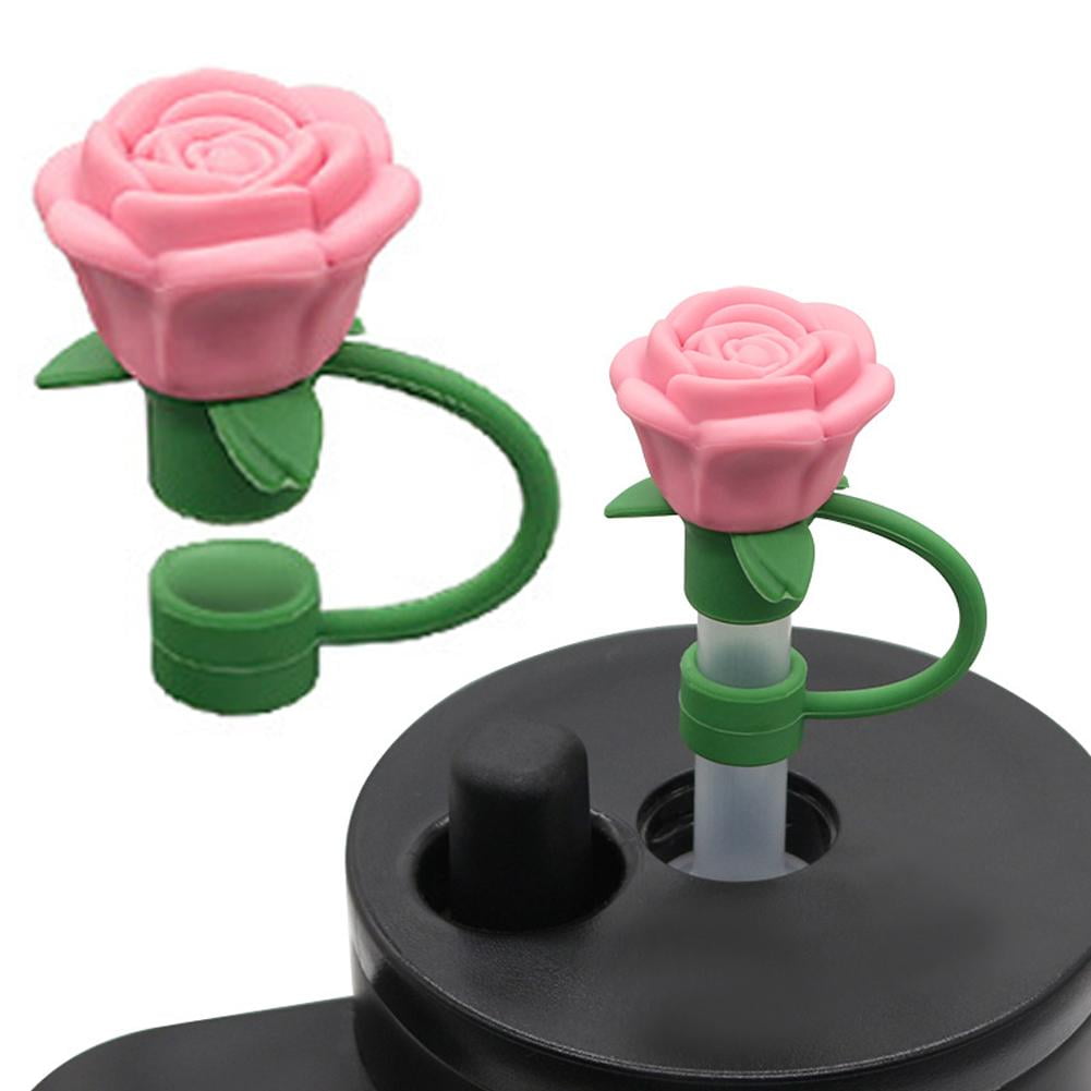 Silicone Rose Straw Cover * for Cup, Flower Straw Toppers, 10mm ...