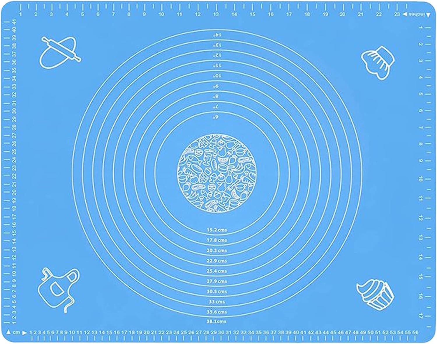 Silicone Roti/Chappati/Fondant Rolling Mat Non-Stick (19.68 * 15.74 ...