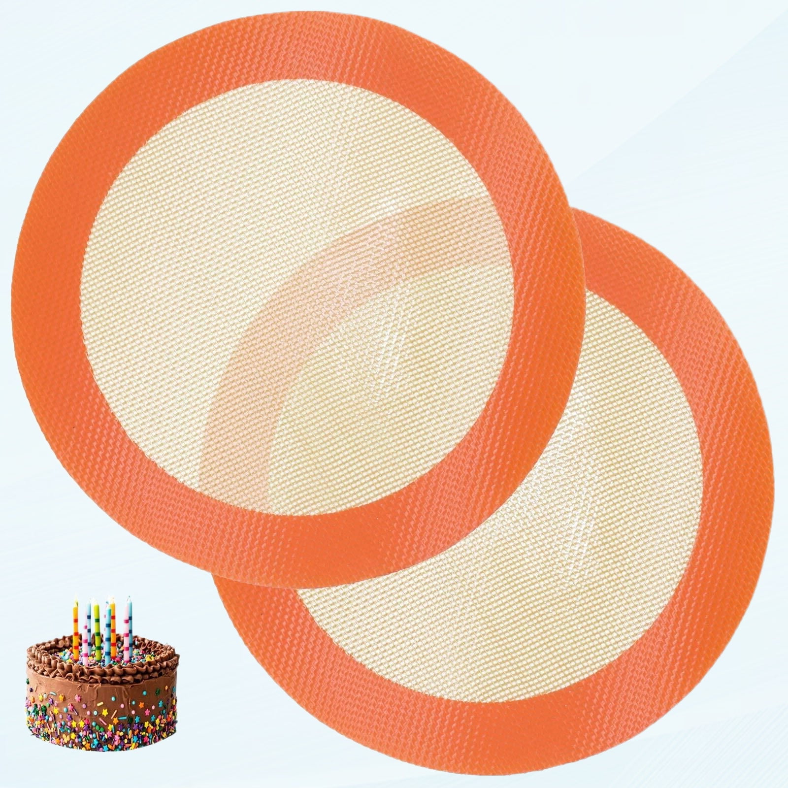 Silicone Round Baking Mats for 8 Inch Cake Pan, Food Grade, Non-Stick ...