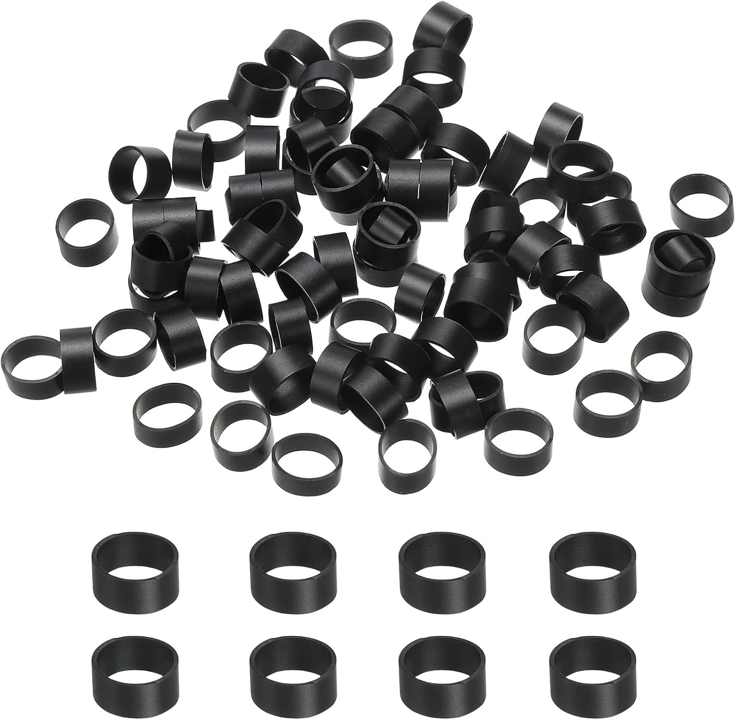 Silicone Rubber Bands Cable Ties 0.5", 200 Pcs Flat Rubber Elastic Band ...