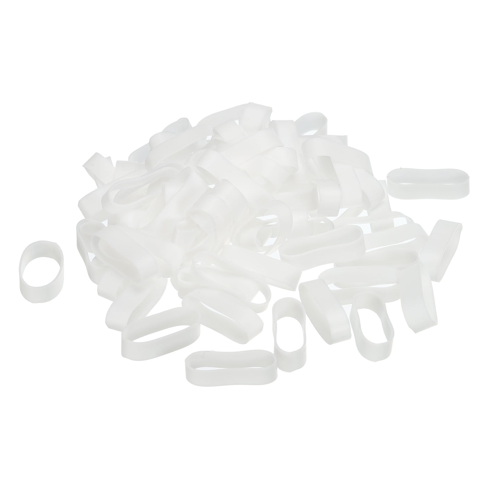 Uxcell 100pcs Silicone Rubber Bands Rings Non-slip Flat Black for Books ...