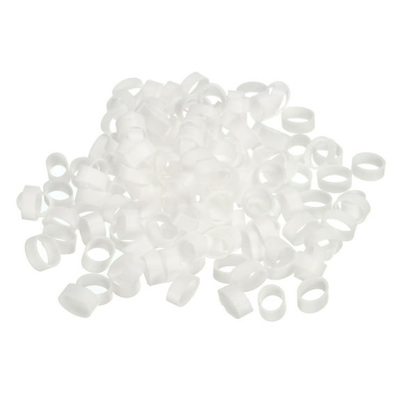 Silicone Rubber Bands Rings 50 Pack Non Slip 1/2" Flat White for Books ...