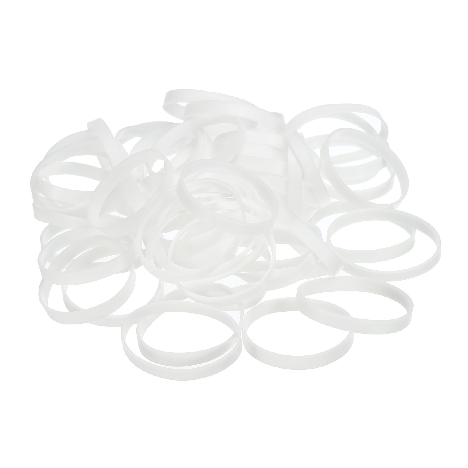 Silicone Rubber Bands Rings 50 Pack Non Slip 2.2" Flat White for Books ...