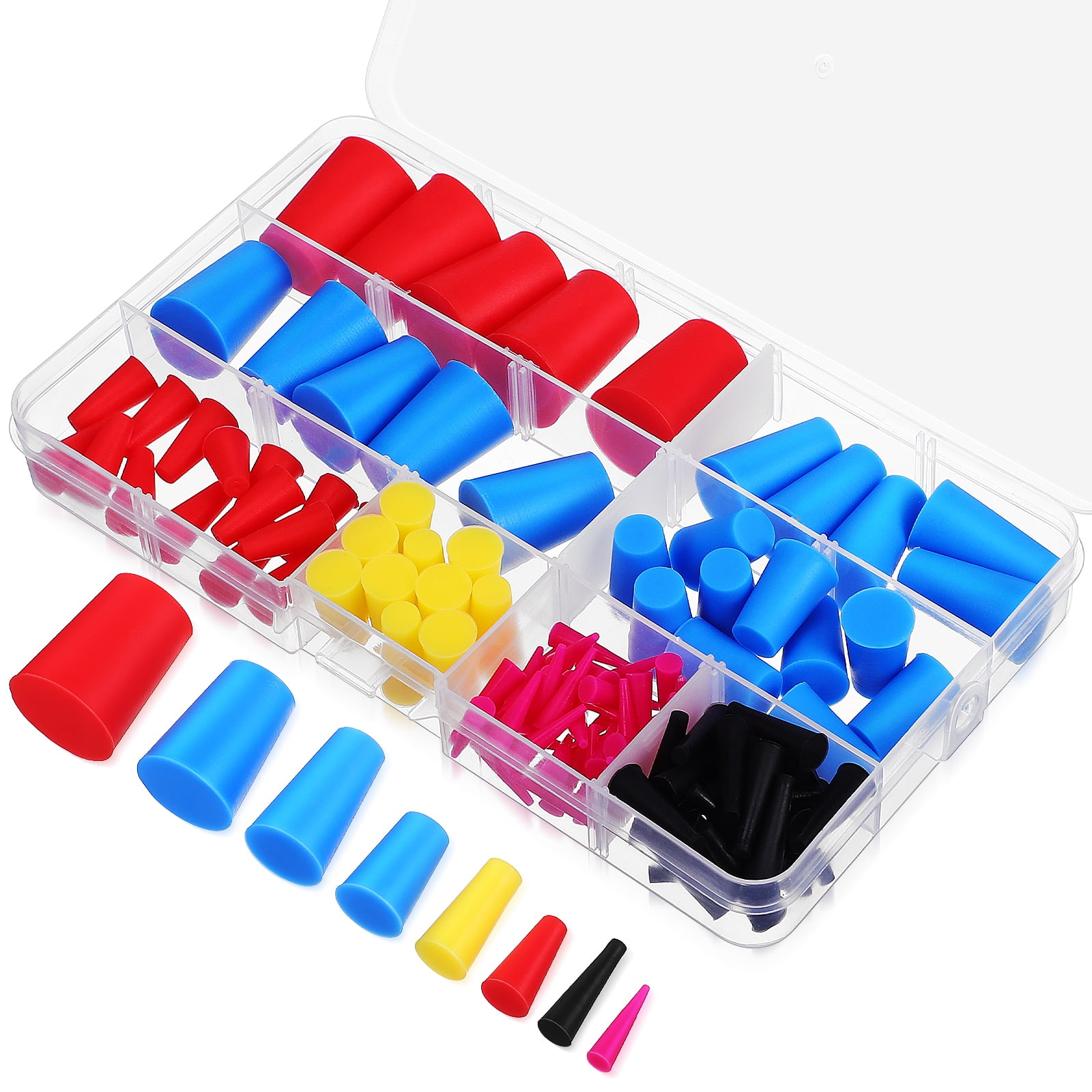 110 Pcs Silicone Rubber Hole Plugs Lab Stoppers Corks Seal Caps for ...