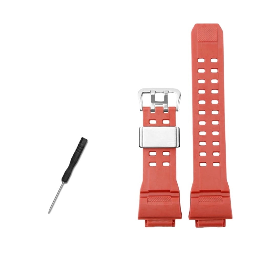 Silicone Rubber Watch Strap 16mm Convex Joint Black Red Orange Blue ...