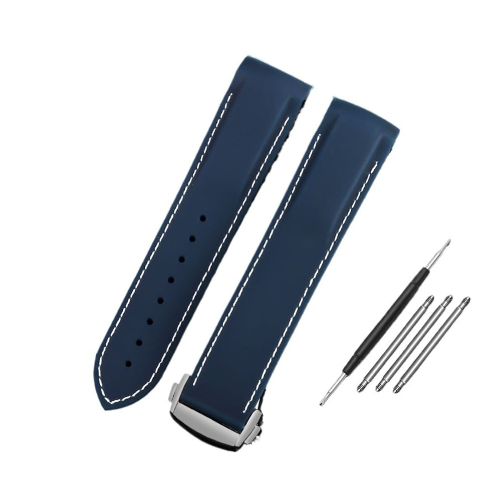 Silicone Rubber Watch Strap 20mm 21mm 22mm Waterproof Orange Blue Men ...