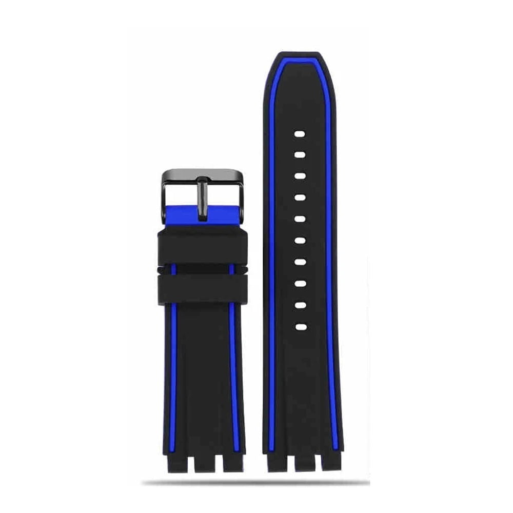 Silicone Rubber Watch Strap 21mm Sports Black Orange Blue Red Orange ...