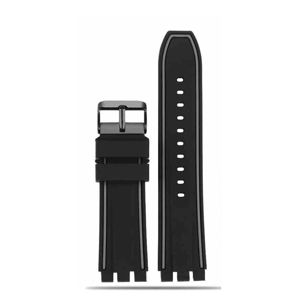 Silicone Rubber Watch Strap 21mm Sports Black Orange Blue Red Orange ...