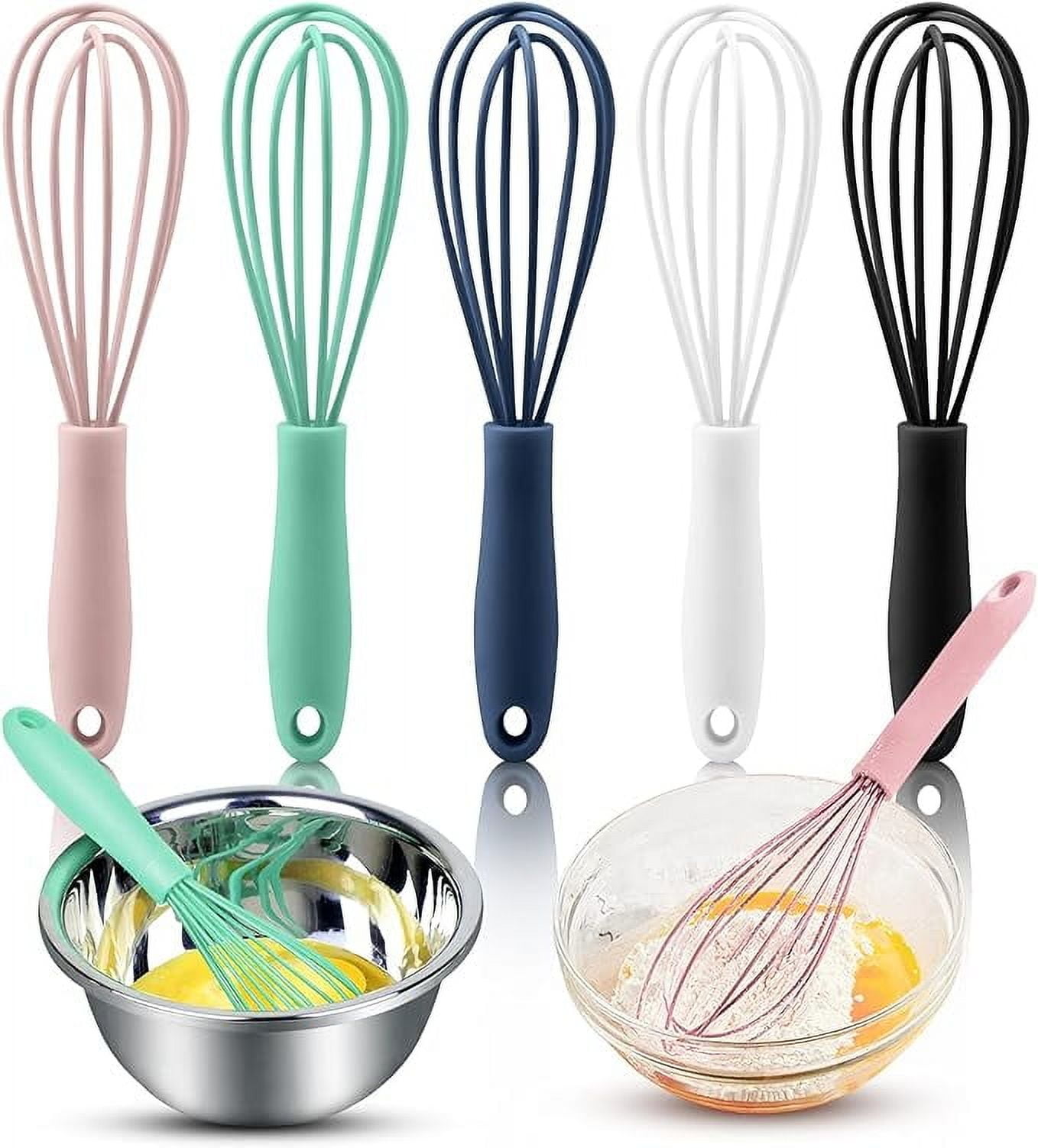 Silicone Rubber Whisk,Premium Whisks For Cooking Non Scratch,Stainless ...