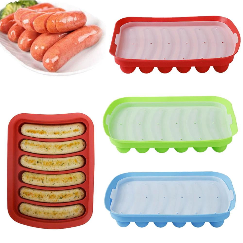 Silicone Sausage Molds - Non-Stick Flexible Hotdog Maker - 6-Cavity ...