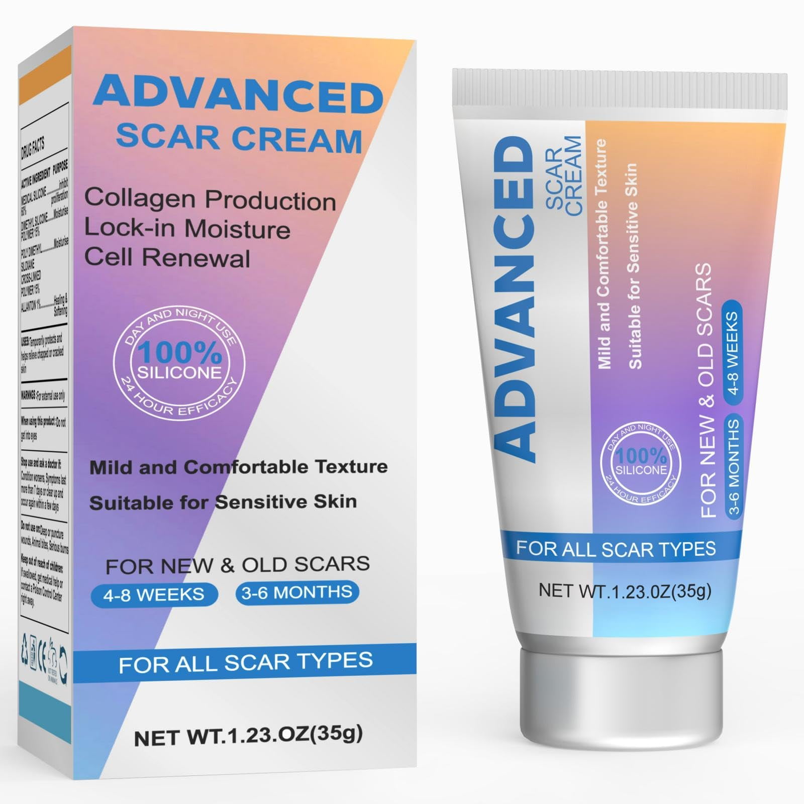 Silicone Scar Cream Scar TSF6 Gel - Advanced Scar Treatment Keloid Bump ...