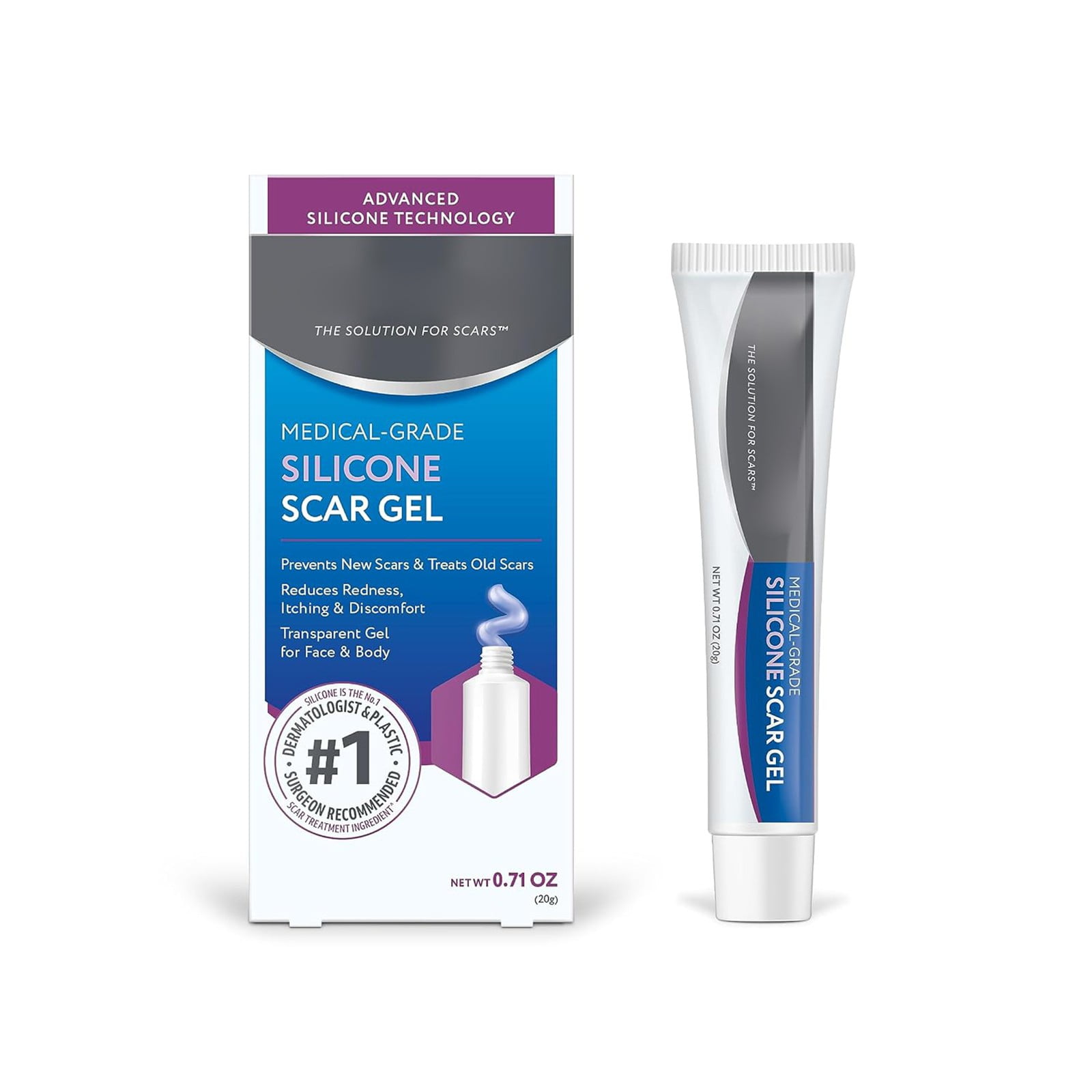 Silicone Scar Gel - Improves Size, Color & Texture of Hypertrophic ...