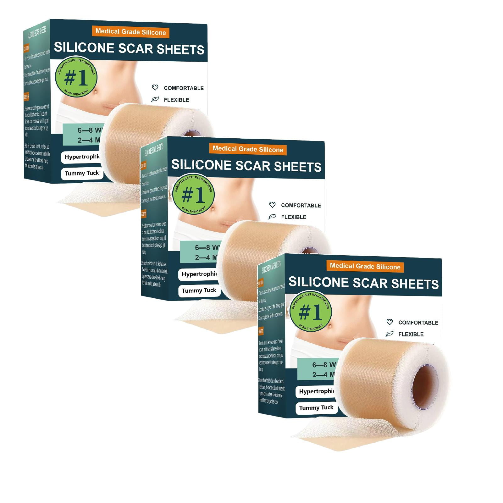 Silicone Scar Patches for Face, Silicone Scar Tape (4 cm x 150 cm ...