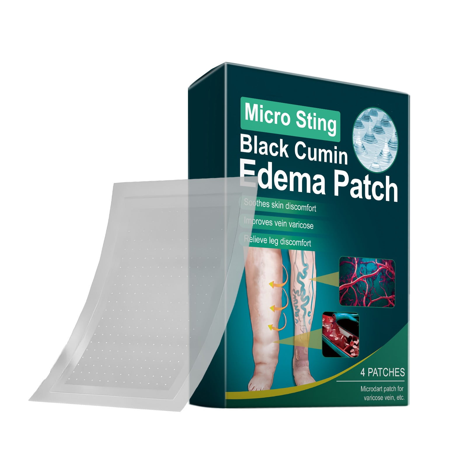 Varicose Veins Relief Patch, Micro-Needle Leg Patches for Circulation ...