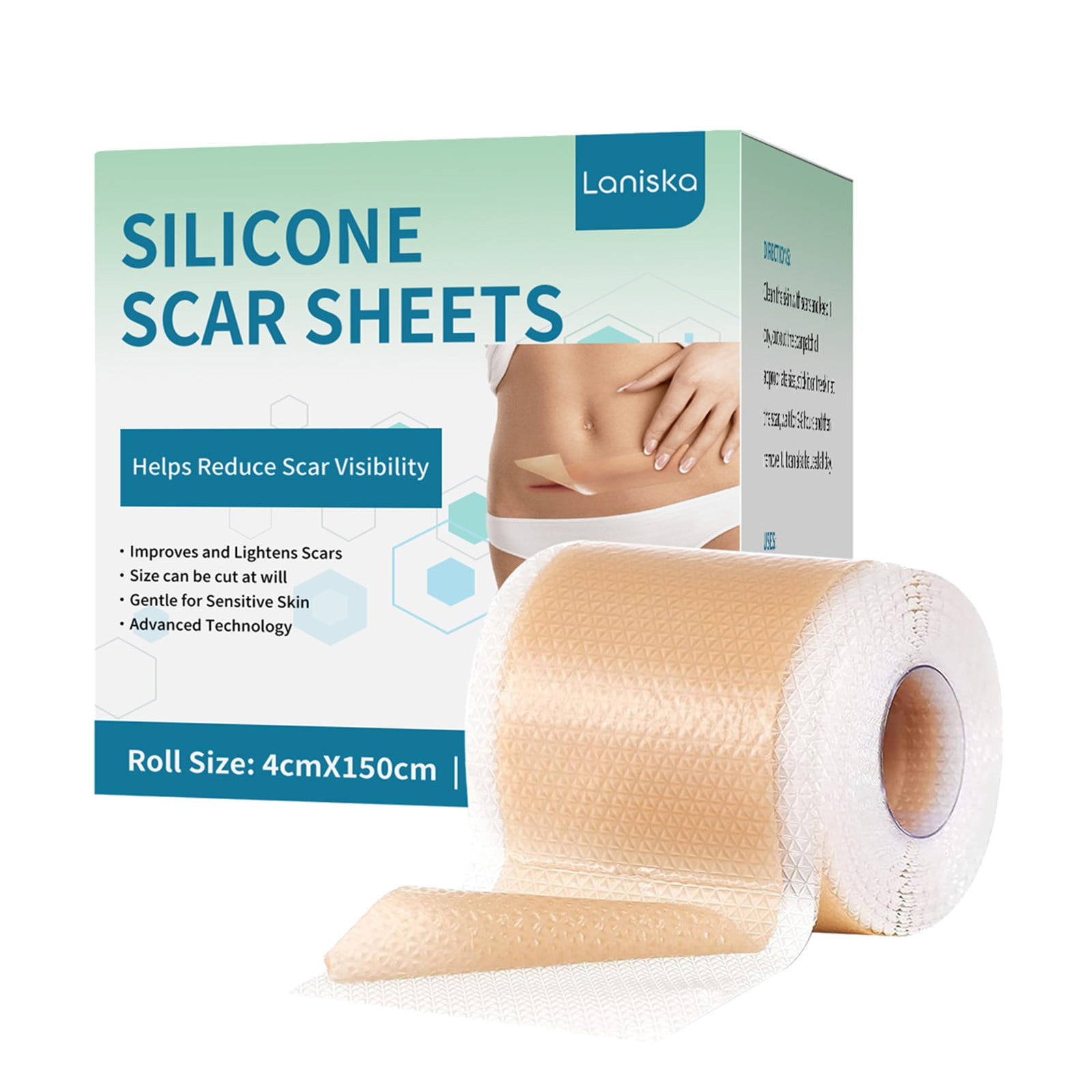 Silicone Scar Sheets, Advanced Medical Silicone Scar Tape(1.6"x 60"Roll ...