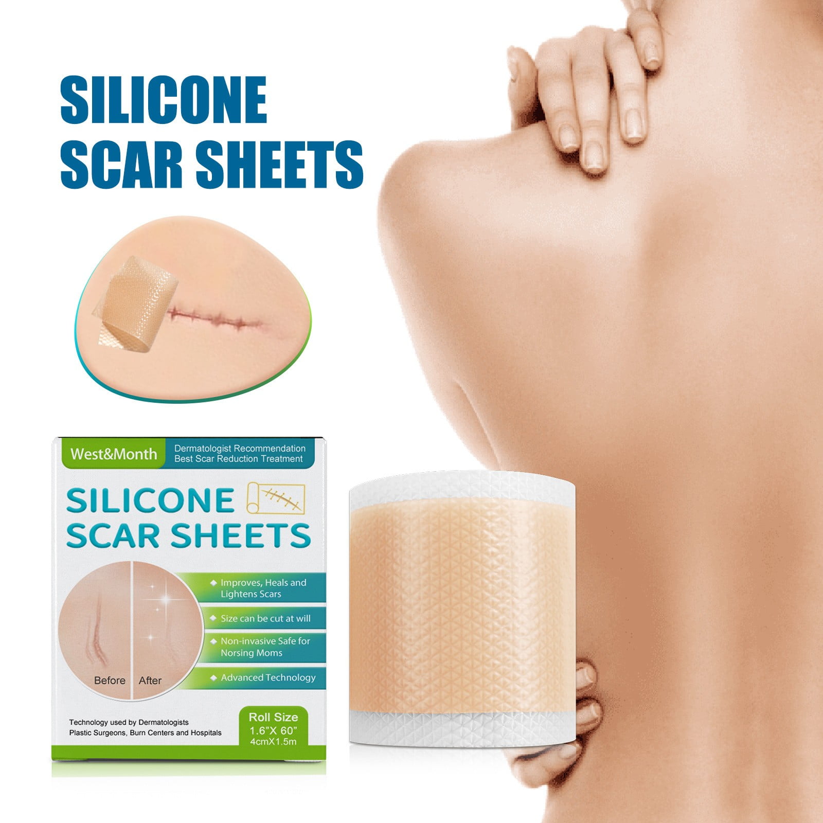 Silicone Scar Sheets Flexible1 Silicone Scar Tape Reusable Promoting