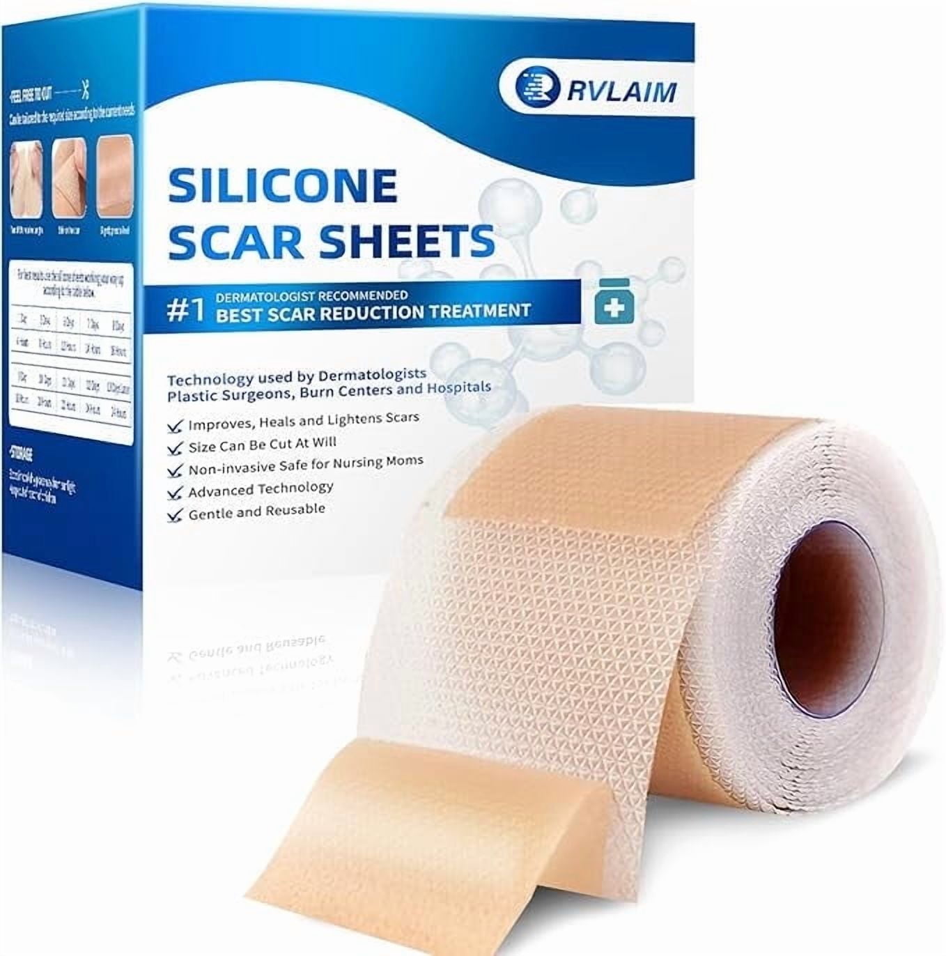 Silicone Scar Sheets, Silicone Scar Tape(1.6” x 120” Roll 3M), Silicone ...