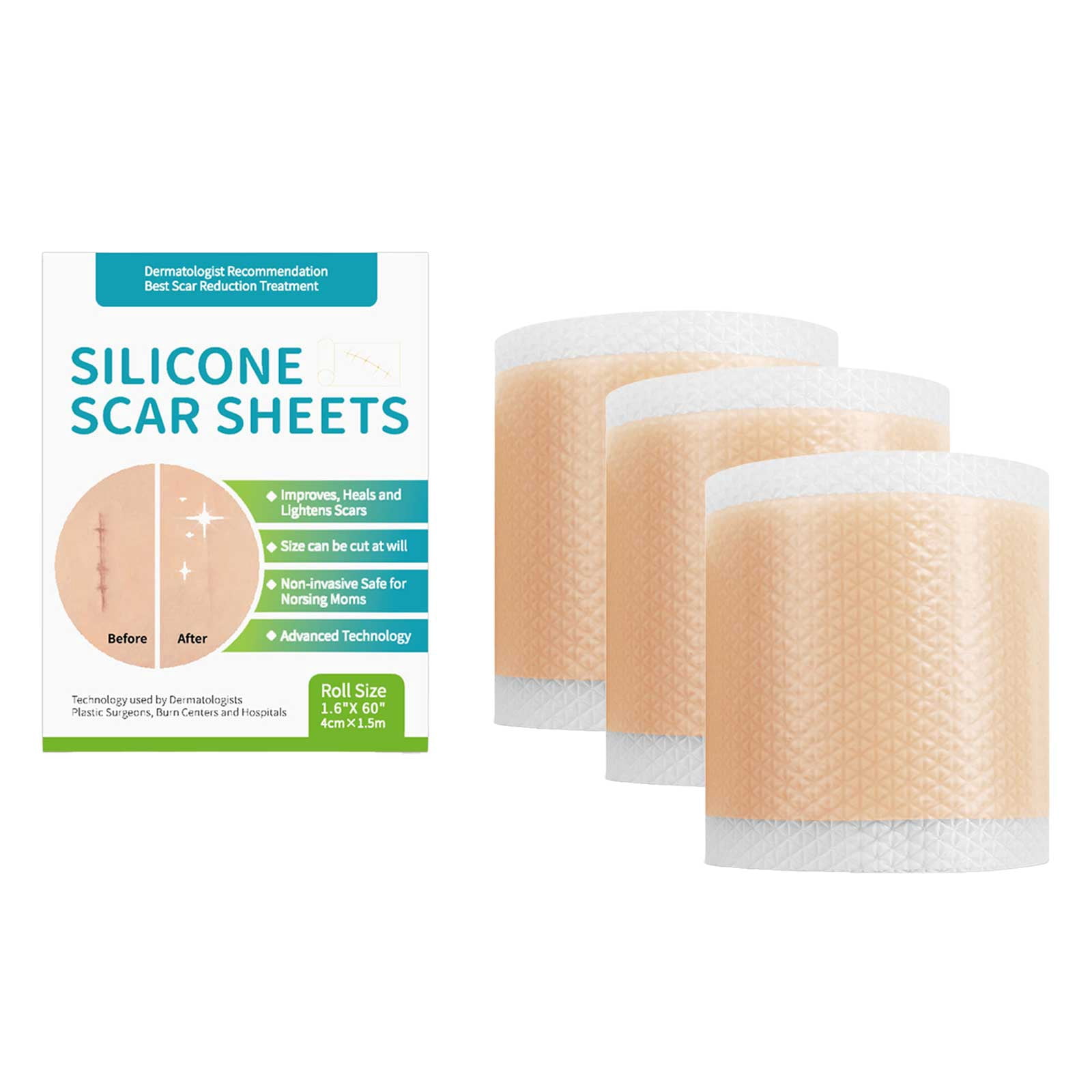 Silicone Scar Sheets, Silicone Scar Tape for Surgical Scars, Medical ...