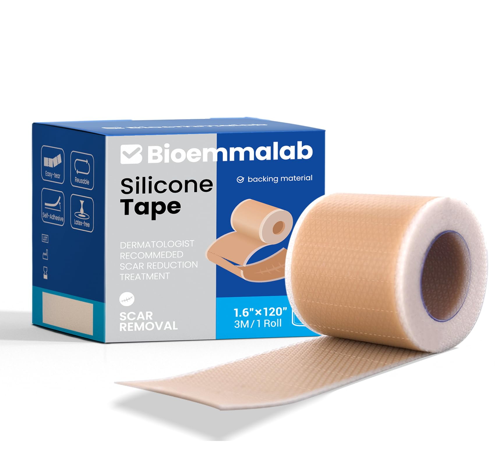 Silicone Scar Sheets Surgical MMF7 Tape (1.6”x120” Roll) Face Acne ...