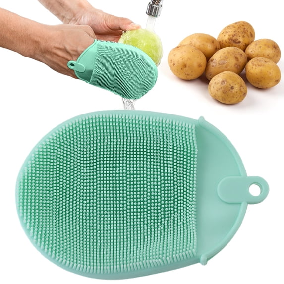 Silicone Scrub Cleaning Sponge, Kitchen Dish Washing Tool ...