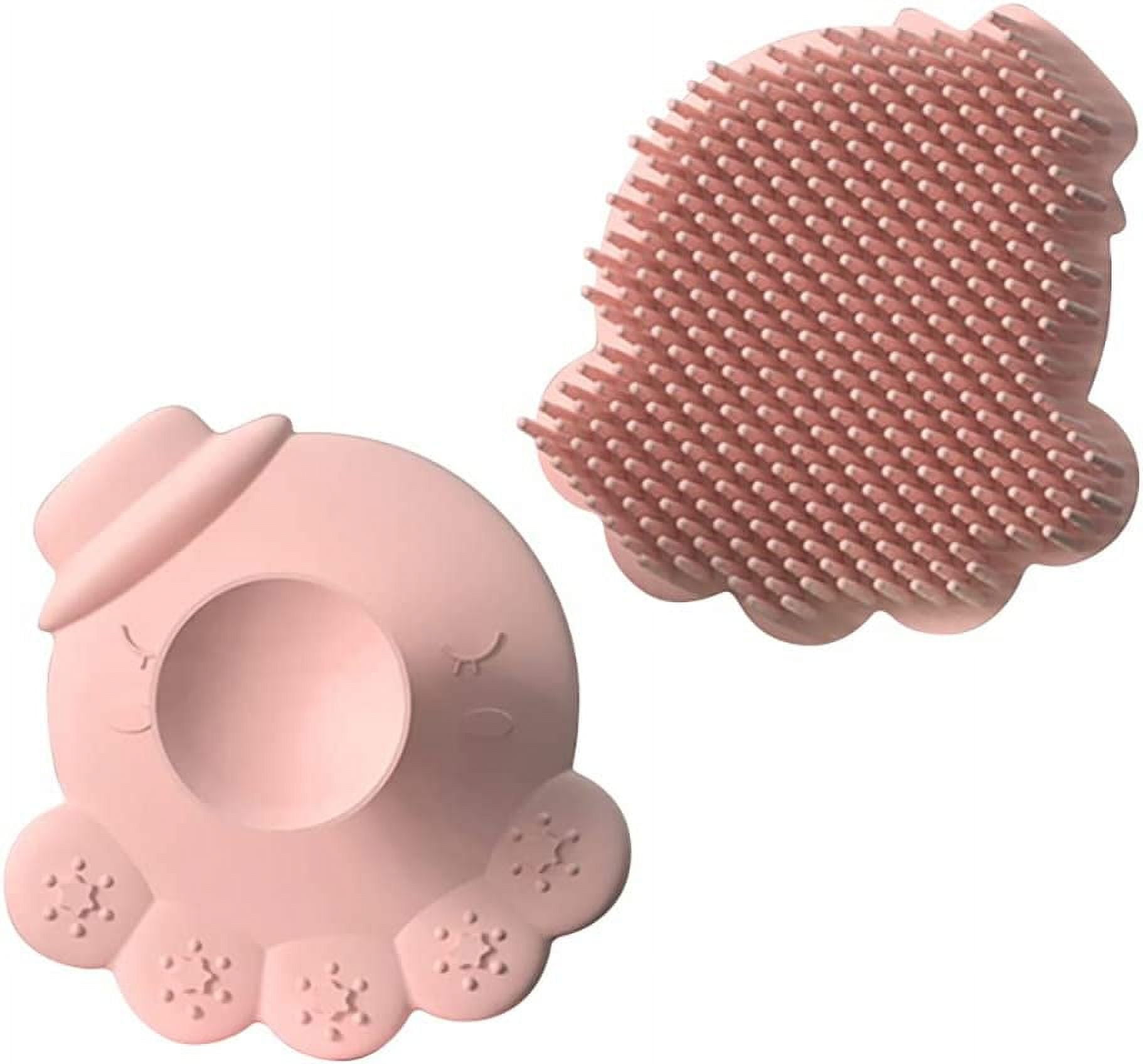 Silicone Scrubber with Suction Cupped Back Soft Hair Scalp Massager ...