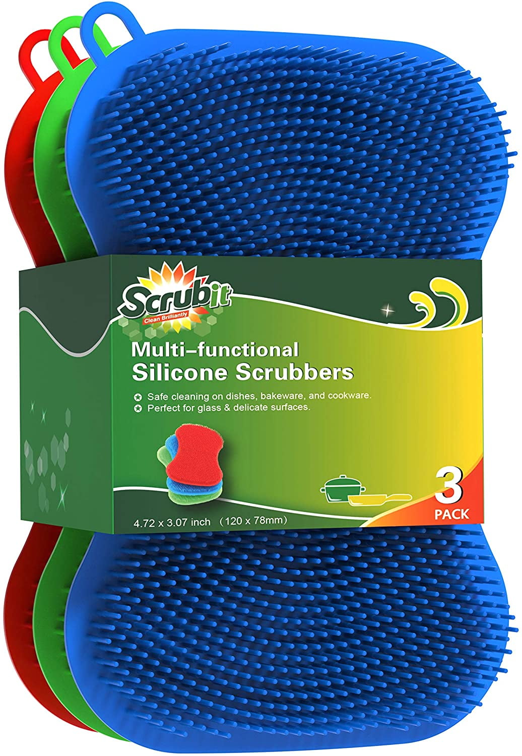 Silicone Scrubbing Pad Sponges by - Real Silicon Non Scratch Kitchen ...