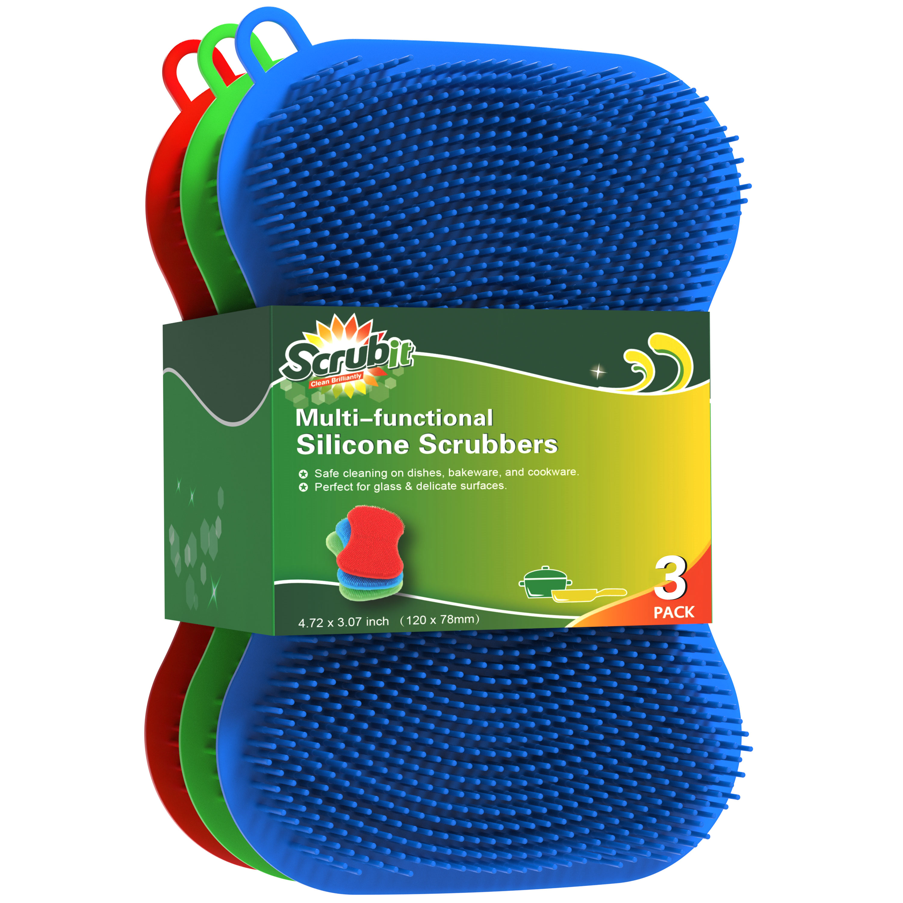Elitra Antimicrobial Non Scratch Scrubber Sponge with Antibacterial ...