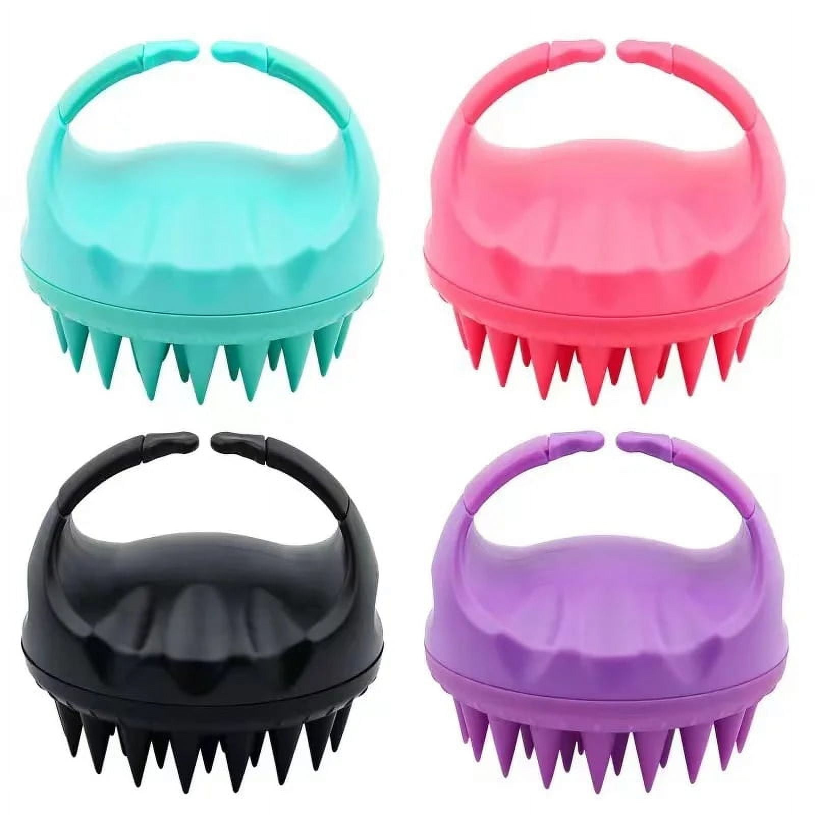 Silicone Shampoo Brush Scalp Massager Bath Brush Dandruff Removal Hair ...