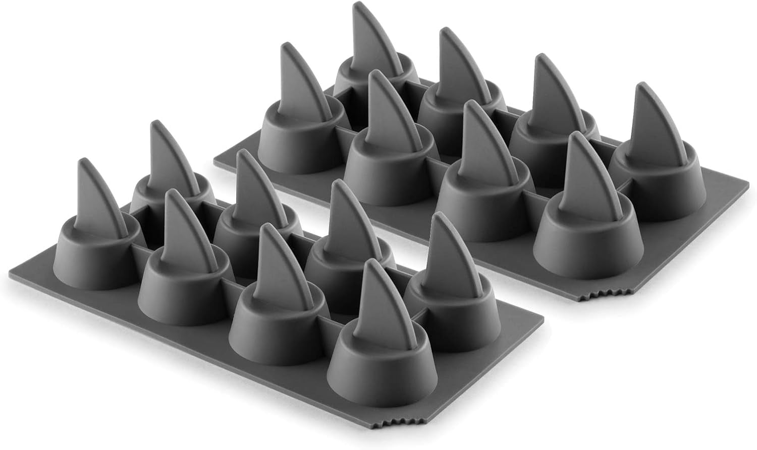 Silicone Shark Fin Ice Tray, Non-Stick, Set of 2, Each Tray Makes 8 ...