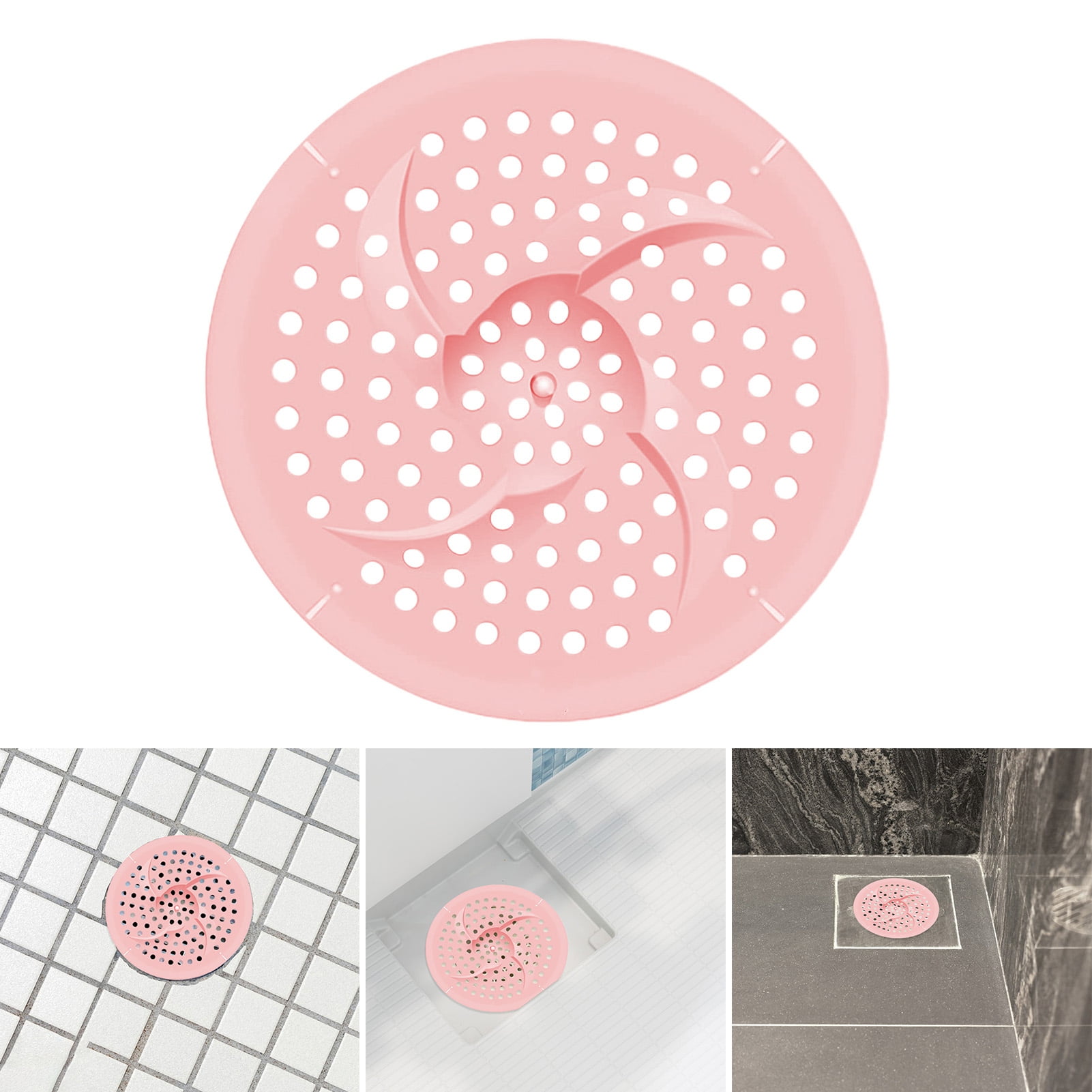 Silicone Shower Drain Cover, Fine Holes Round Soft Anti-clogging Floor ...