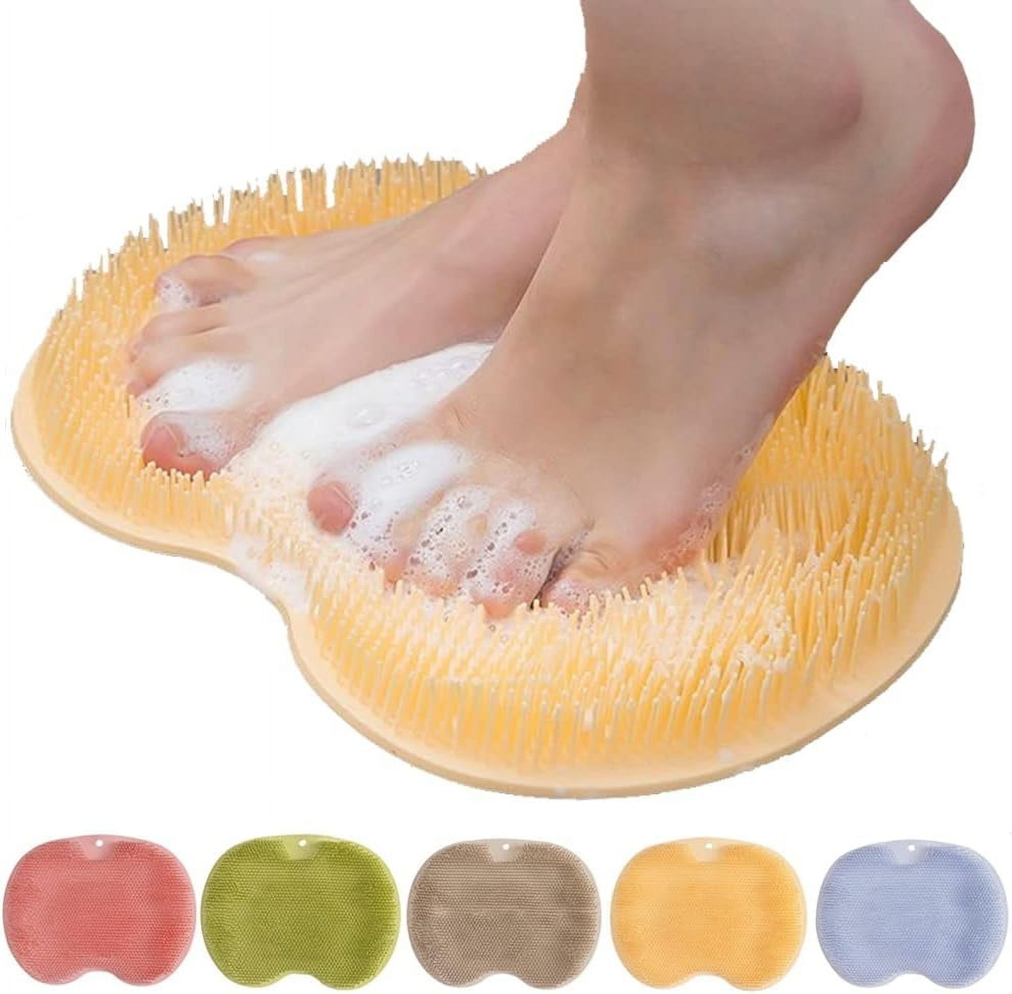Silicone Shower Foot Scrubber Mat, 2025 New Foot Back Cleaning Pad Back ...