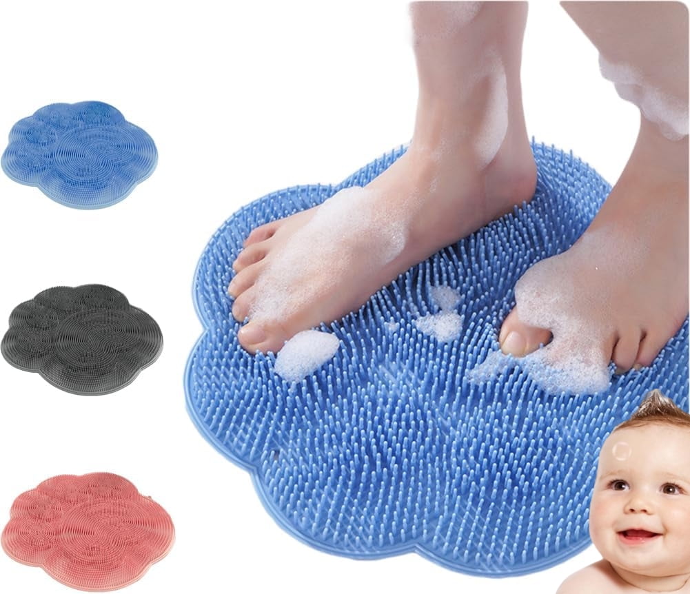 Silicone Shower Foot Scrubber Mat, 2025 New Wall Mounted Foot Back ...