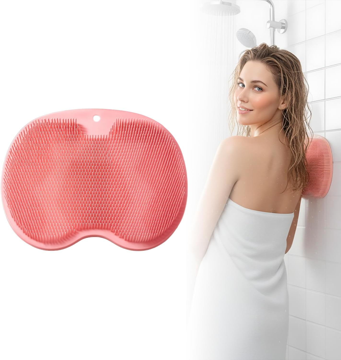 Silicone Shower Foot Scrubber Mat, 2026 Upgraded Non-Slip Suction Cup ...