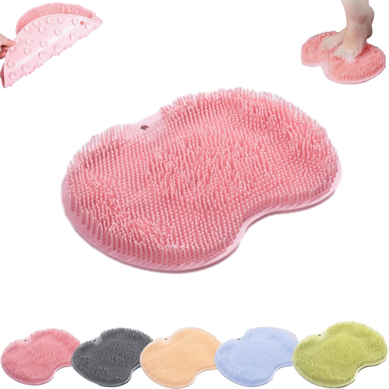 Silicone Shower Foot Scrubber Mat, 2026 Upgraded Shower Foot and Back ...