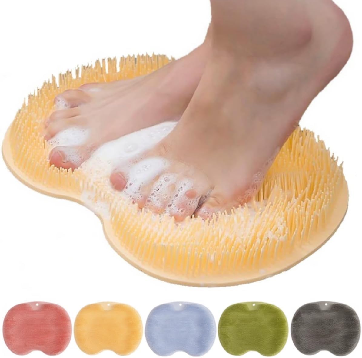Silicone Shower Foot Scrubber Mat, Hands-Free Silicone Foot Scrubbers ...