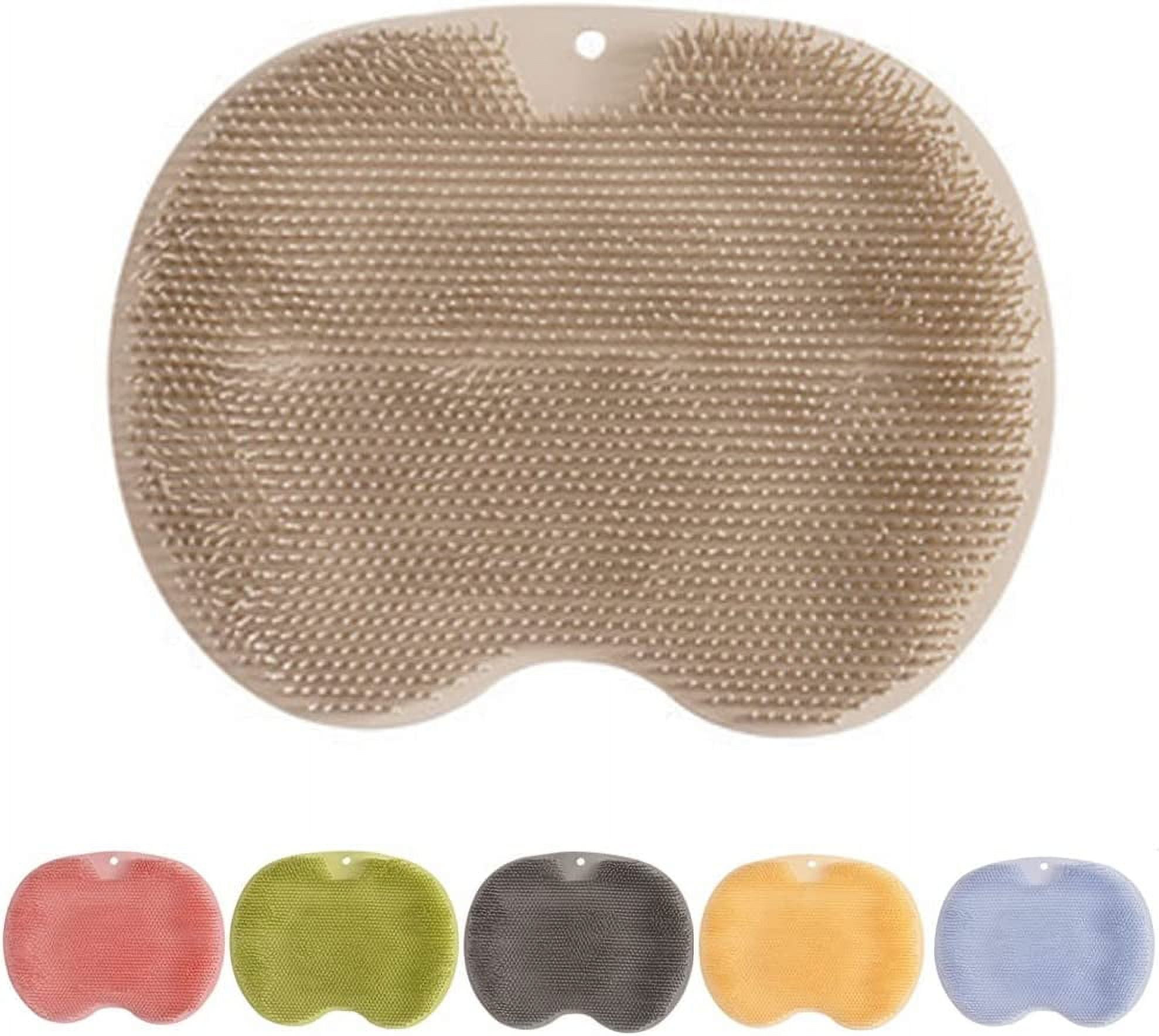 Silicone Shower Foot Scrubber Mat with Non-Slip Suction Cups ...