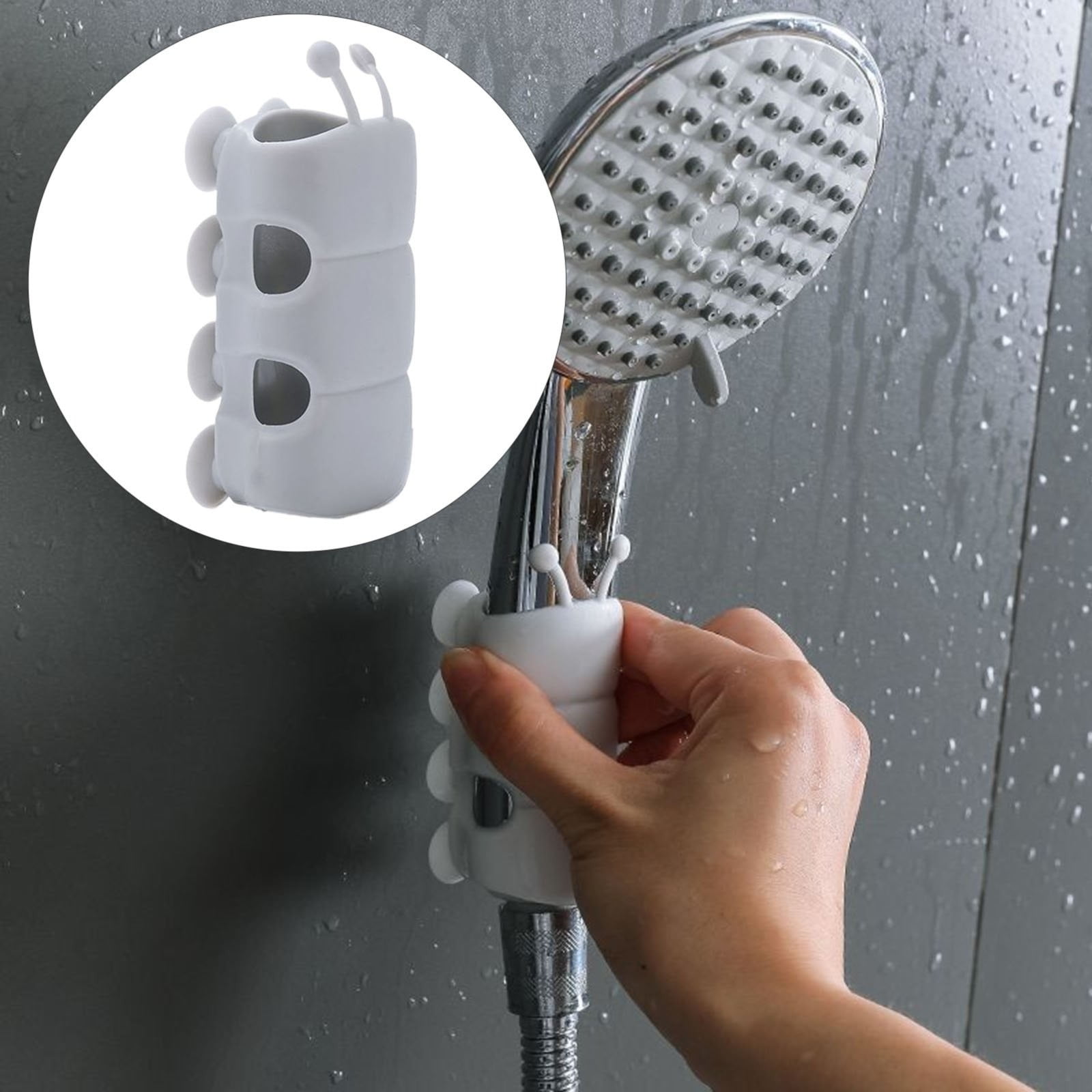 Silicone Shower Head Holder 2024 Upgrade Relocatable Shower Head ...