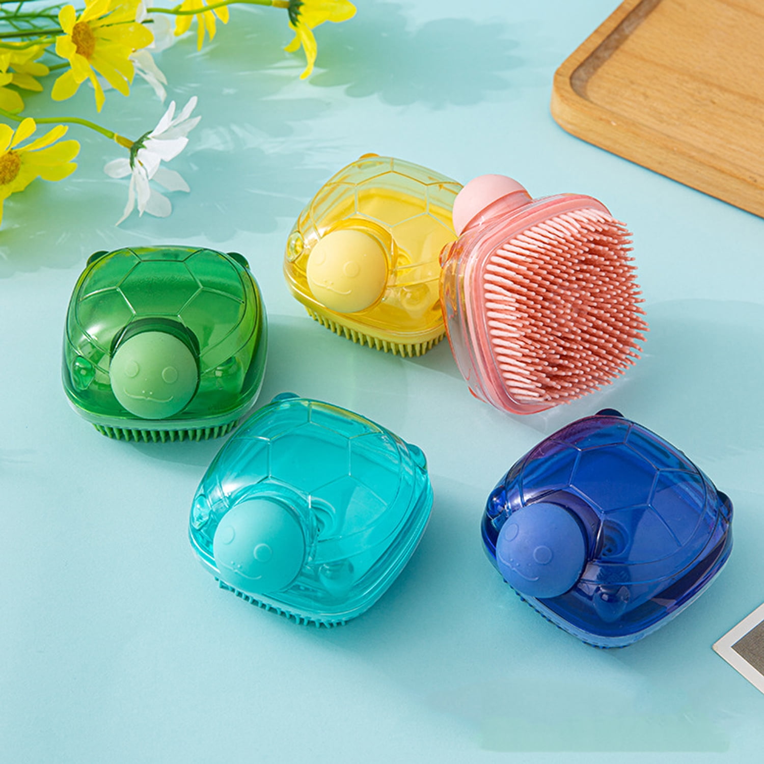 Silicone Shower Scrubber for Body, Bath Scrubber with Gel Dispenser ...