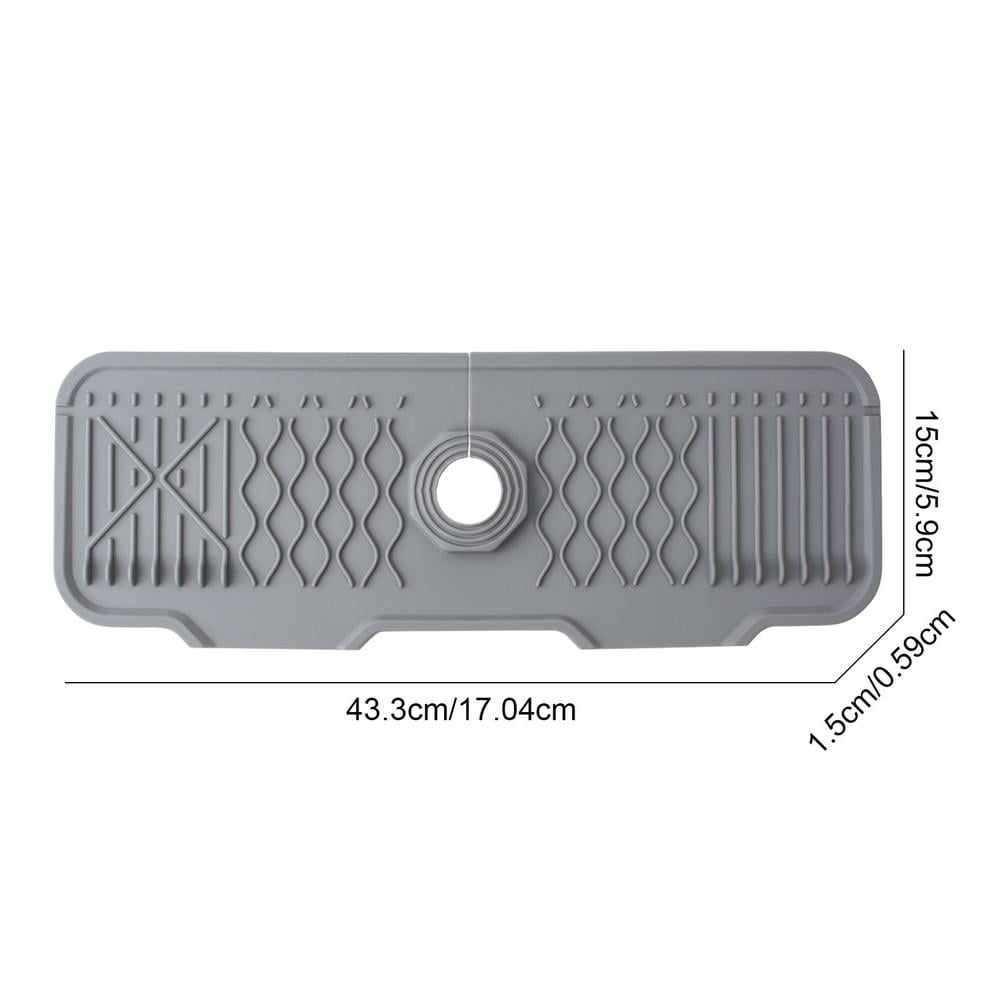 Silicone Sink Draining Pad Sink Sponge Holder Faucet Mat with Splash ...