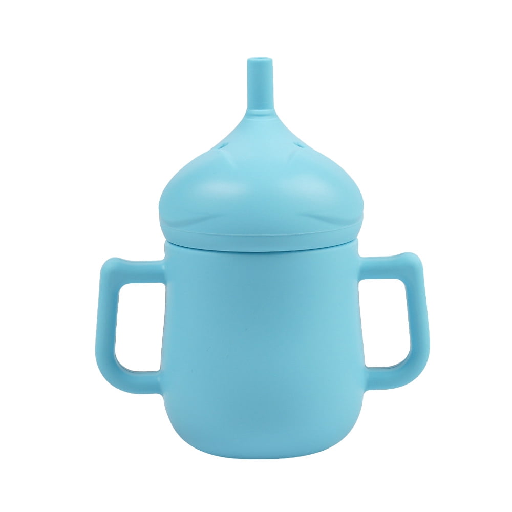 Silicone Sippy Cup with Soft Spout, Spill Proof Lid, Anti-Slip Handles ...