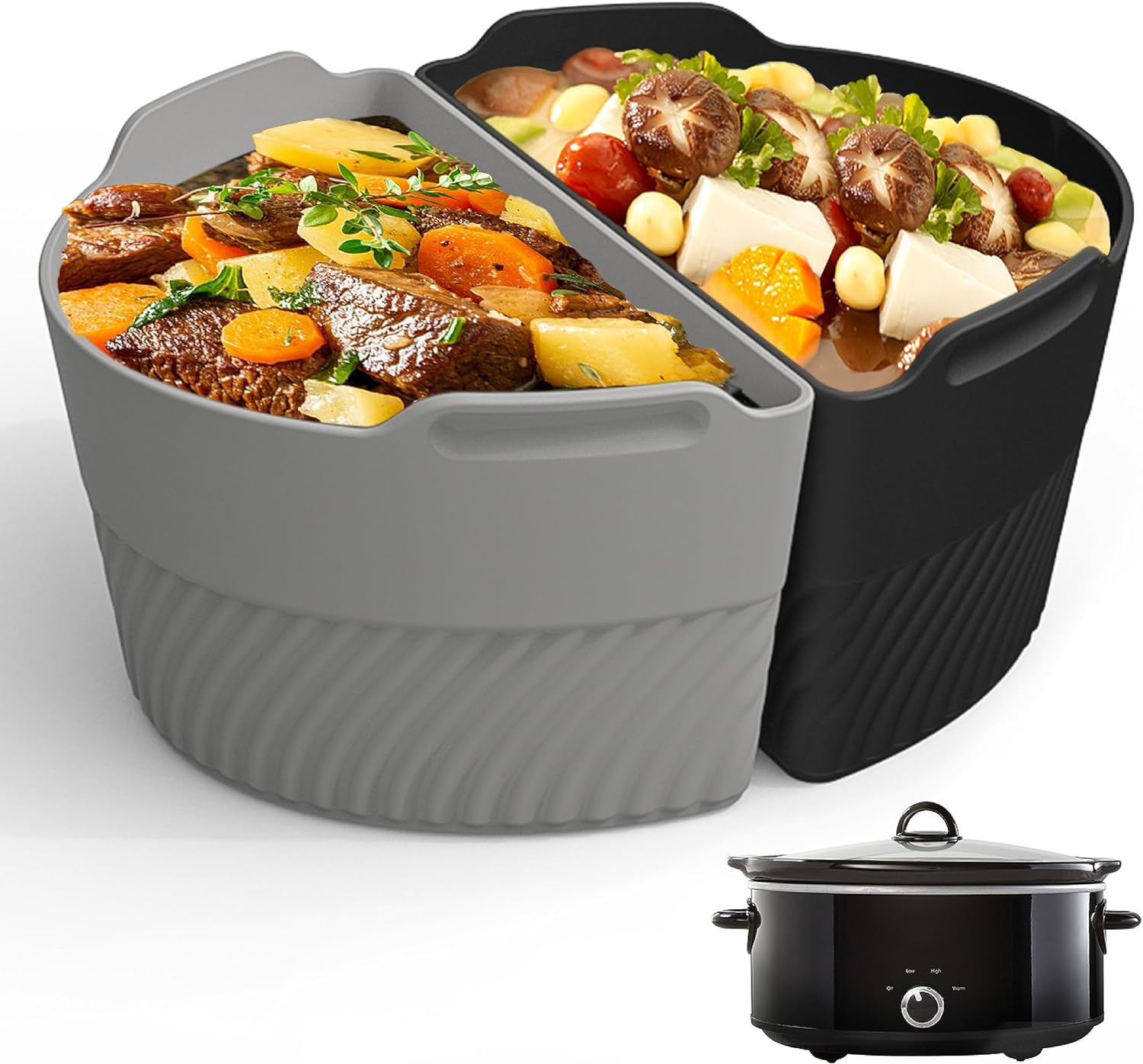 Silicone Slow Cooker Liners Compatible With Crock Pot 6-8 QT Slow ...