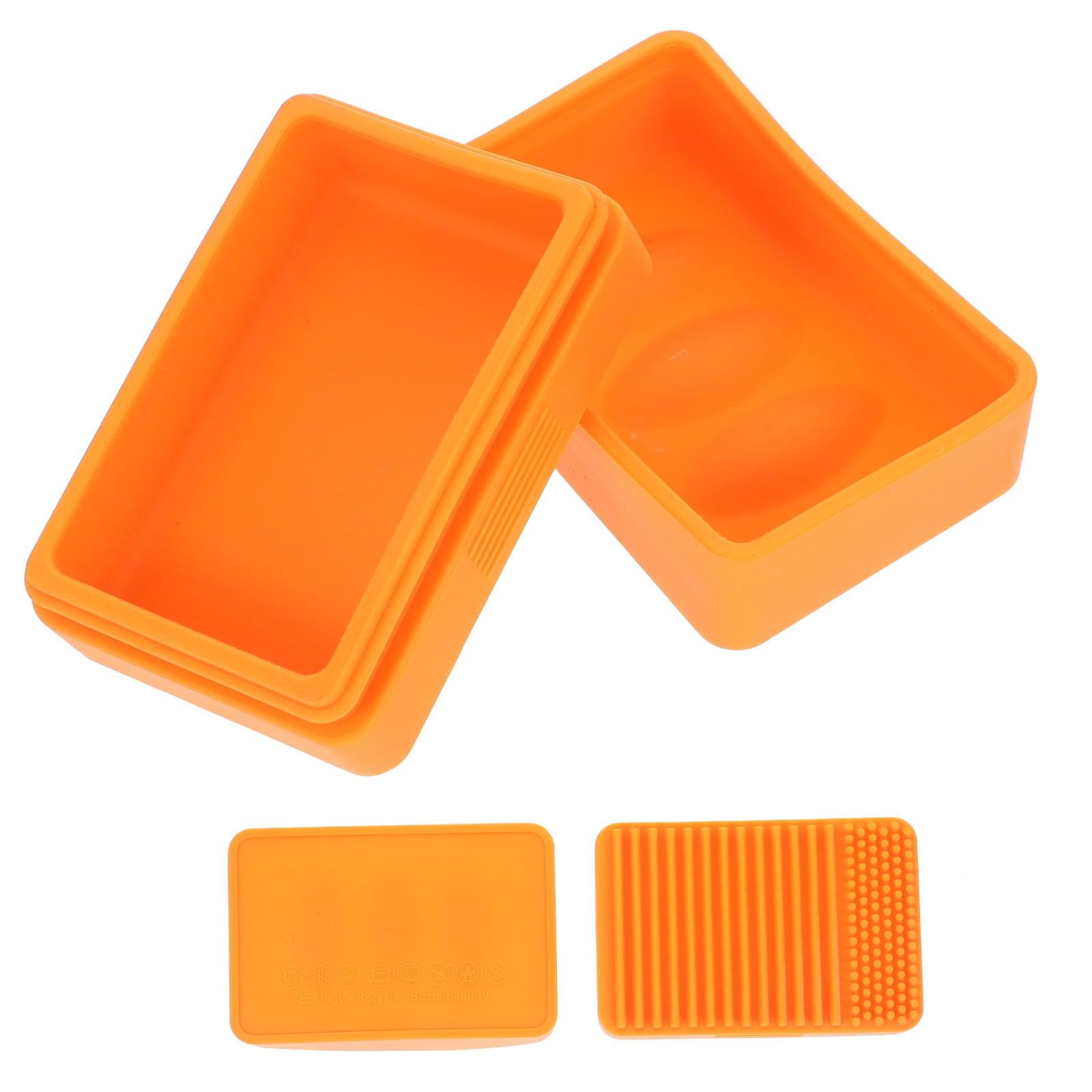Silicone Soap Dish Travel Bar Case Bathroom Holders Container Draining ...