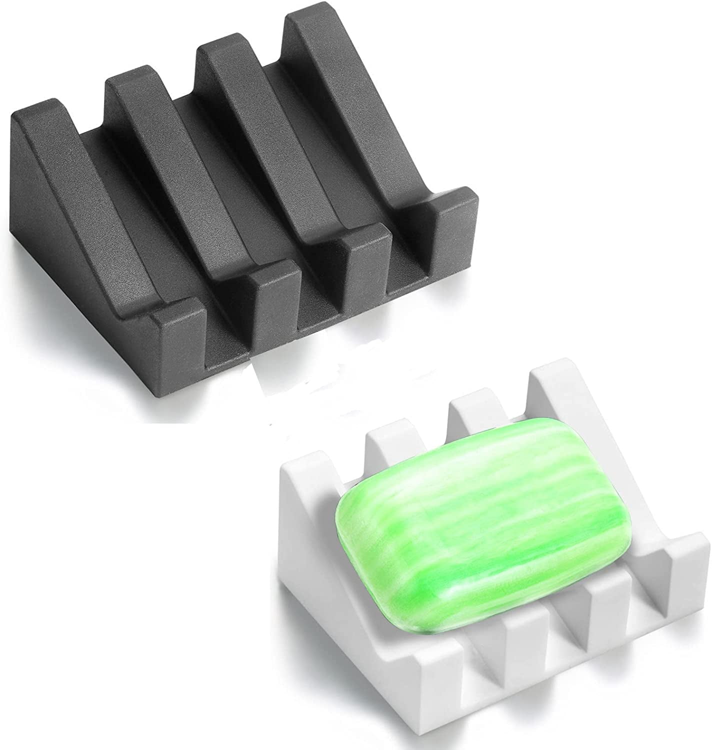 Hancelant Silicone Self Draining Waterfall Soap Dish, Multipurpose Soap ...