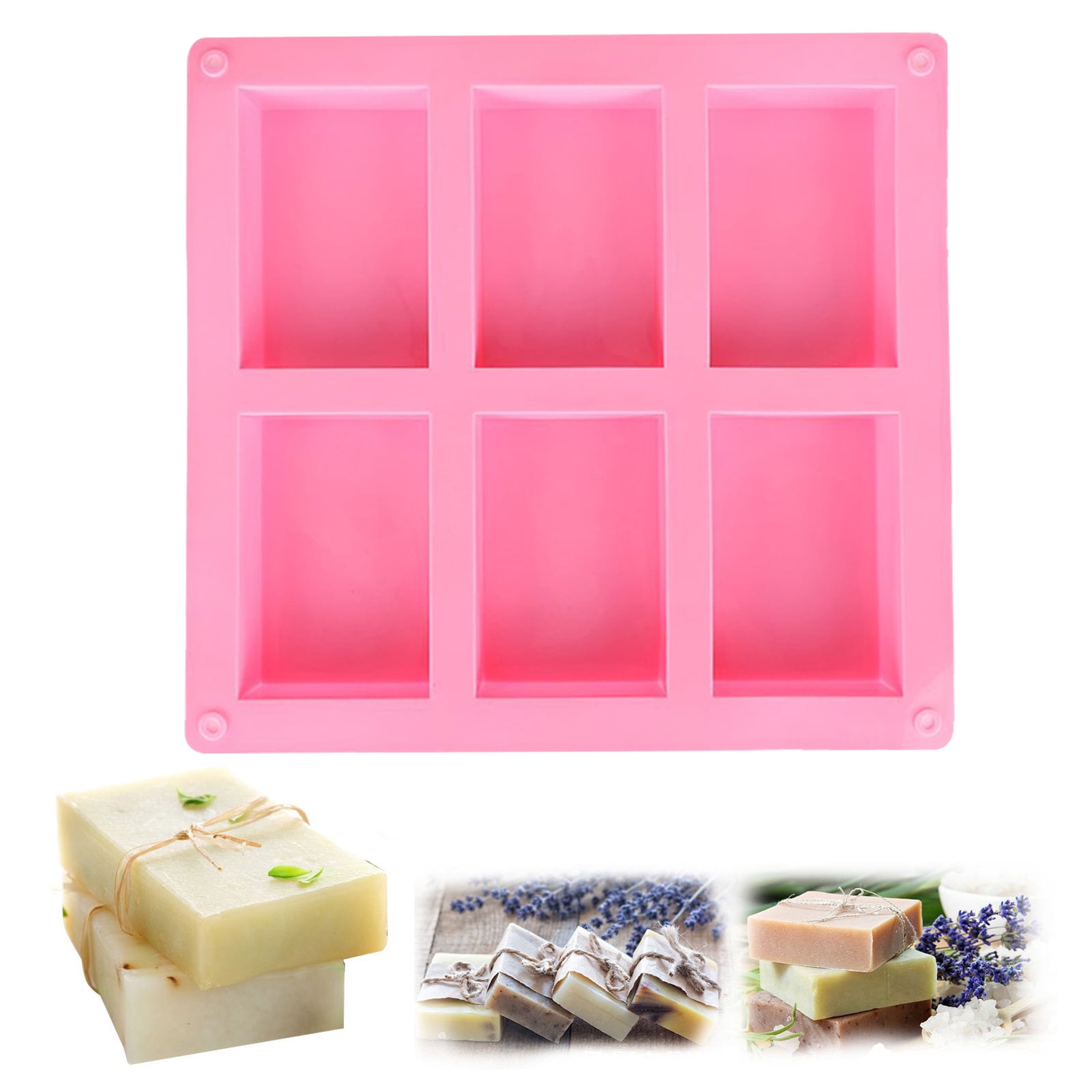 EEEkit Silicone Soap Molds, 6-Cavity DIY Set for Baking, Chocolate ...