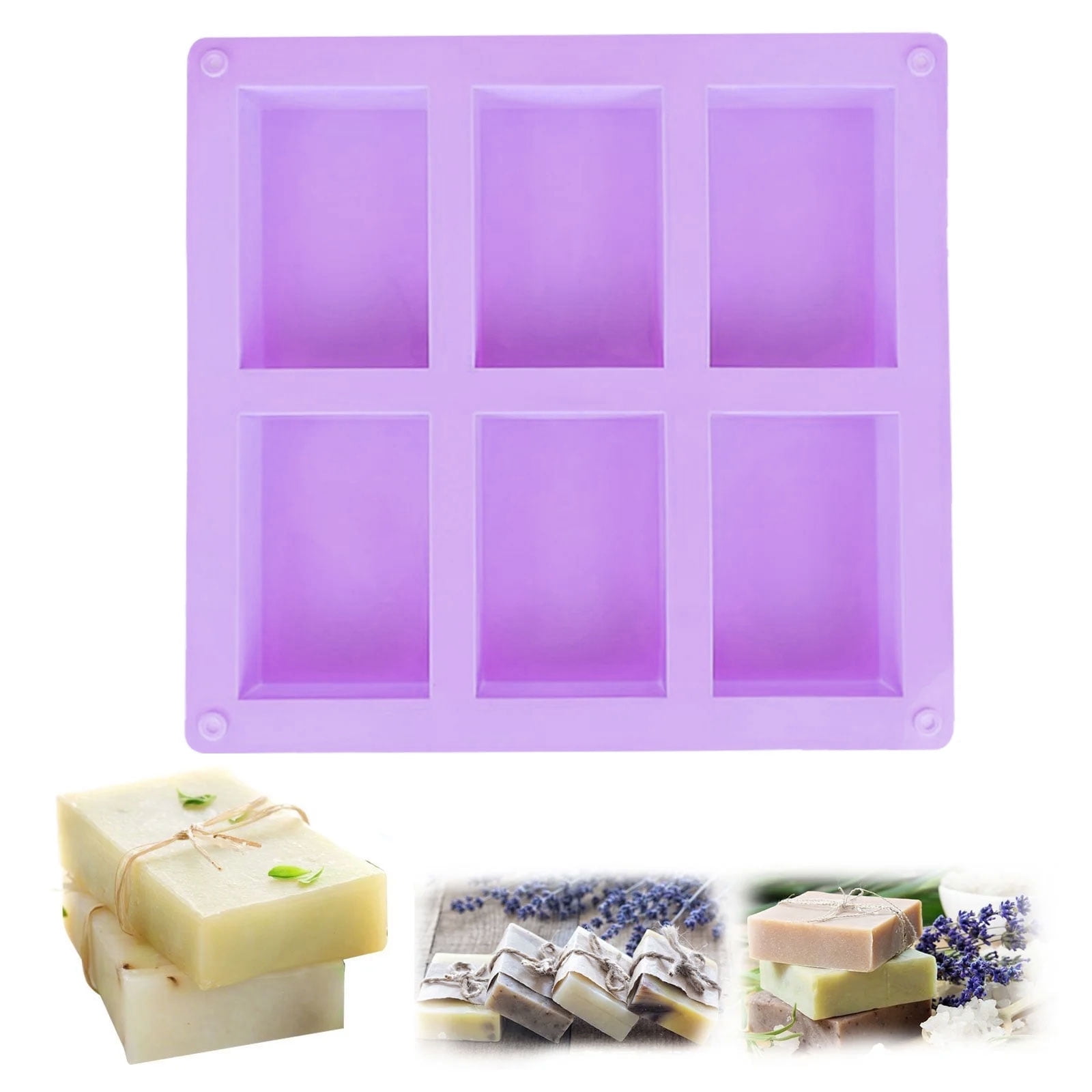 EEEkit Silicone Soap Molds, 6 Rectangular Cavities, Baking, Chocolate ...
