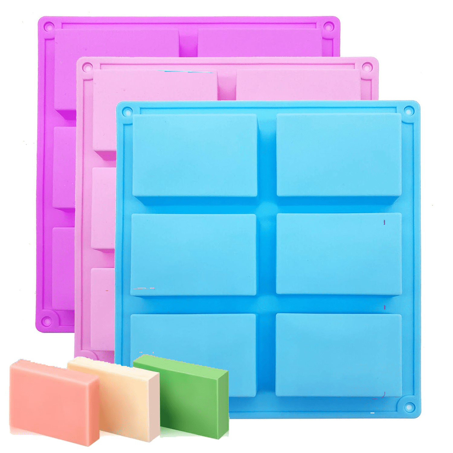 Silicone Soap Molds for Soap Making Supplies DIY Rectangle Moldes Para ...